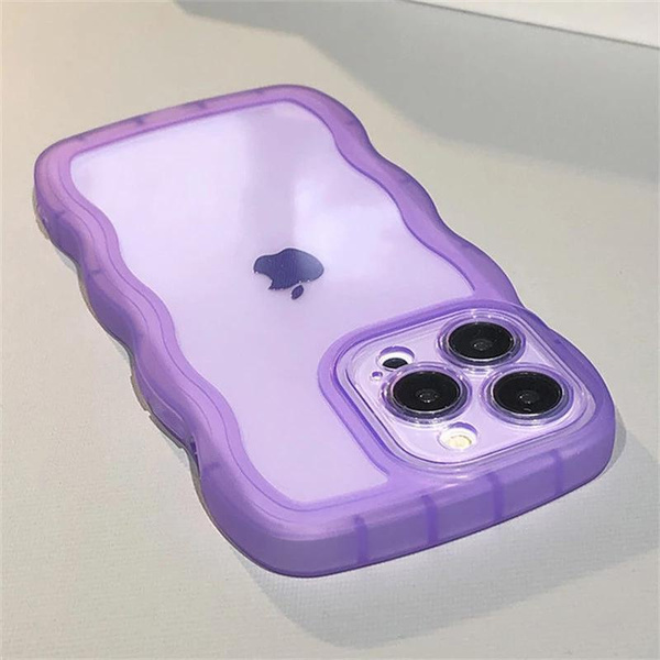 Luxury Cute Transparent Curly Wave Case for iPhone 14 Pro Max 14 Pro 14 ...