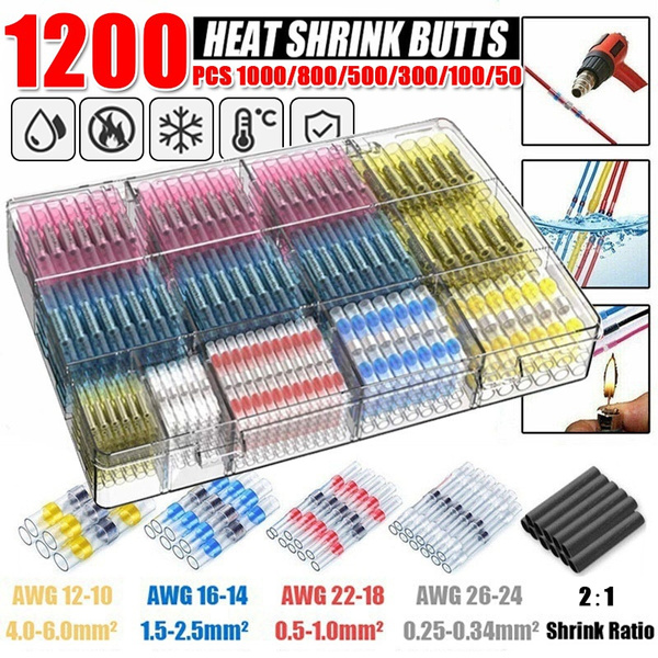 50/100/300/350/400/500/600/800/1000/1200 PCS Solder Seal Wire Connector ...