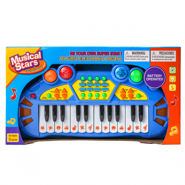 Kidplokio Blue Keyboard Musical Toy Piano Lights and Sounds Kids Ages 3 ...