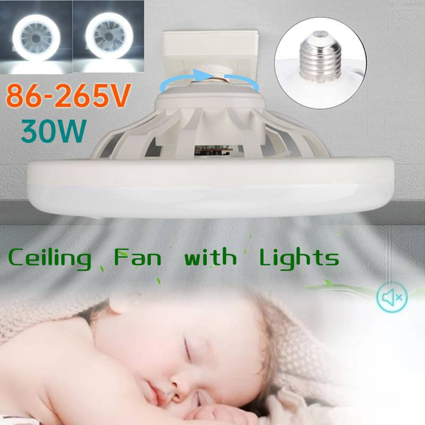 New Arrival!!! 9.8Inch White LED Ceiling Fan Light Quiet 3 Gears ...