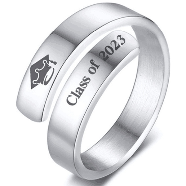 Class Of 2023 School Graduation Women Men Punk Ring Graduation Cap Open ...