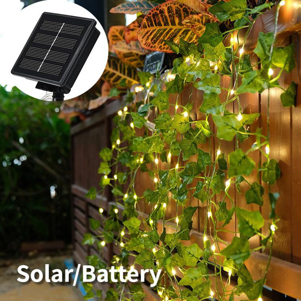 Solar/Battery Ivy String Lights LED Outdoor Artificial Vine Christmas ...
