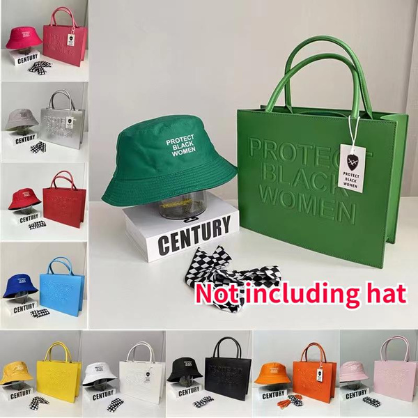 Ladies Leather Protect Black People Bag Women Bucket Luxury TOTE ...