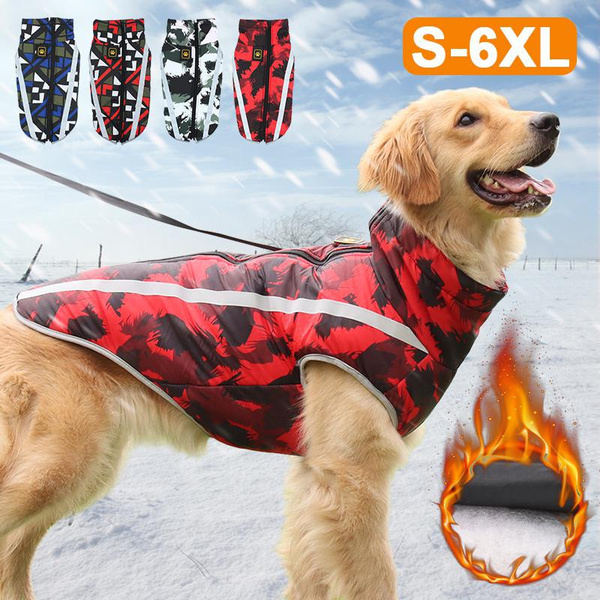 S-6XL Dog Coat Winter Fleece Warm Waterproof Reflective Dog Down Jacket ...