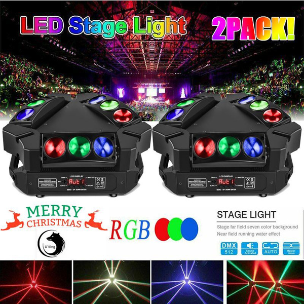 2 Pack 2022 U`King RGB 140W Mini 9 LEDs Bird Moving Head Stage Light ...
