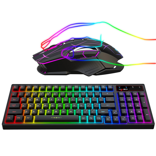 HXSJ L99 2.4G Wireless Rechargeable Keyboard Mouse Combo 96 Keys RGB ...