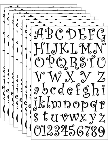 8 Sheets Vinyl Sticker Letters Black Self Adhesive Letters Numbers ...
