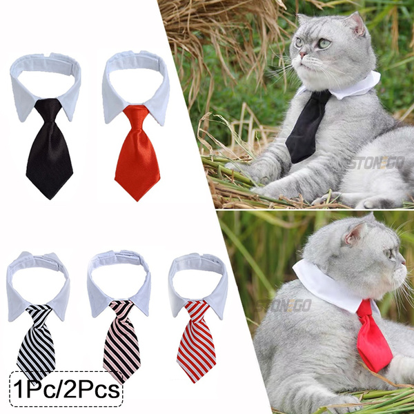 1Pc/2Pcs Adjustable Pet Neck Tie Pet Dog Cat Formal Necktie Tuxedo Bow ...