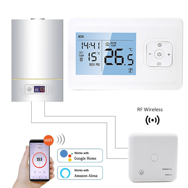 Wi-Fi Smart Thermostat Wireless Programmable Thermostat with RF ...