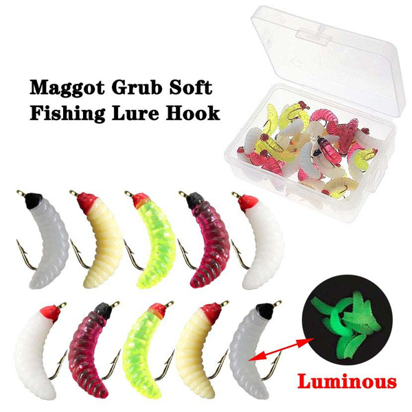 5-50Pcs Maggot Fly Fishing Wet Trout Soft Flies for Bass/Trout/Salmon ...