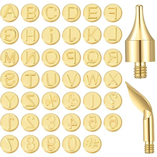 43 Pieces Wood Burning Tip Set Including Letter Number Symbol Wood ...