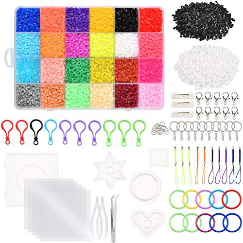 O 13000Pcs 2.6mm Mini Fuse Bead Kit, Pixel Art Bead, 24 Colors DIY Art ...