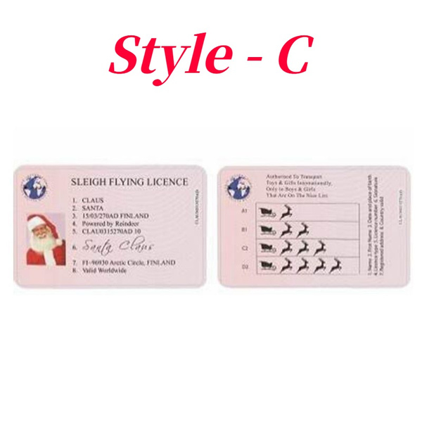 Santa's Lost Sleigh Permit Santa's Flying Permit Santa's Driving ...