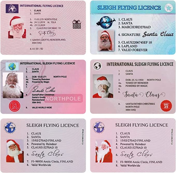 Santa's Lost Sleigh Permit Santa's Flying Permit Santa's Driving ...