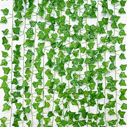 Artificial Fake Leaves Fake Vines,24 Strands 176 FT Fake Ivy Garland ...