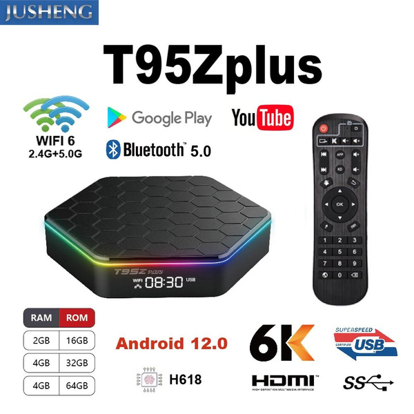 T95Z Plus Smart TV Box Android 12.0 2.4g & 5g Wifi6 H618 Quadcore ...