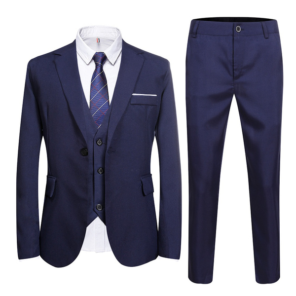 Formal Suit Set Stylish Male Turndown Collar Slimming Buttons Formal ...