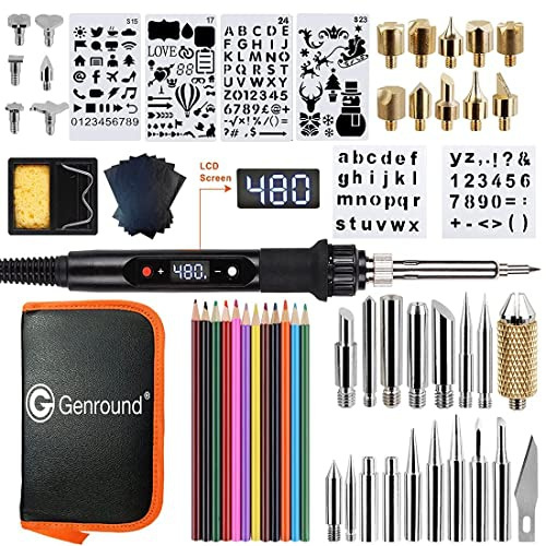 Wood Burner, Wood Burning Kit Professional DIY Kit 80W LCD Temp Control ...