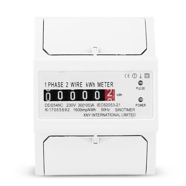 Electric Single Phase Two Wire AC 30-100A 230V Energy Meter kWh Counter 4P Electronic ...