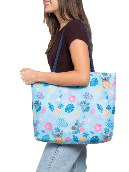 Disney Lilo and Stitch Tote Bag Beach Travel Rope Handle Hawaiian Print ...