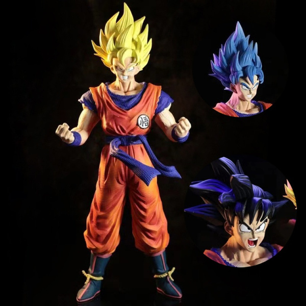 Dragon Ball Goku Figure Three Heads White Hole Goku Super Saiya Action ...