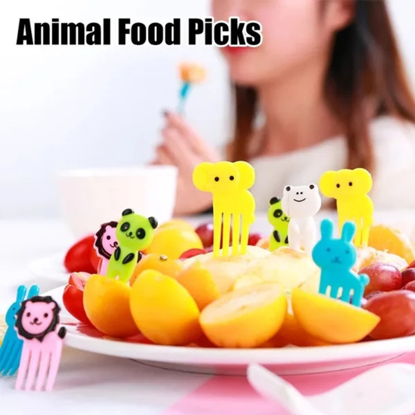 Cute Mini Animal Forks Food Picks for Kids Cute Cartoon Fruit Fork ...