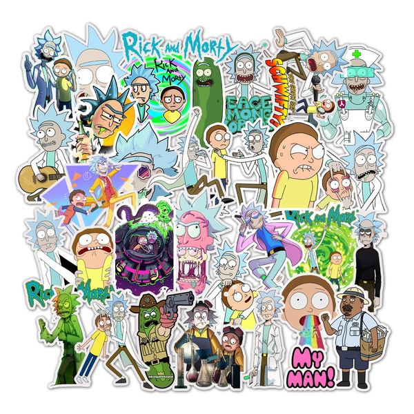 35pcs Cartoon Rick And Morty Stickers for Skateboard Motorcycle Luggage ...