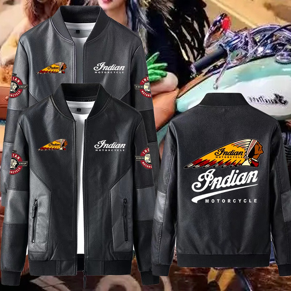 New Indian Motorcycle Jacket Men Leather Jacket Autunmn Winter Fashion ...