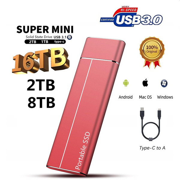 2022 2TB/8TB/16TB High Speed Mobile External Hard Drive SSD USB3.1 16TB ...