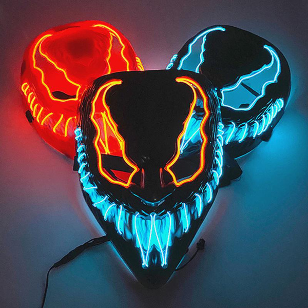 1P Scary Halloween Colplay Light Up Movie Mask Halloween Masquerade ...