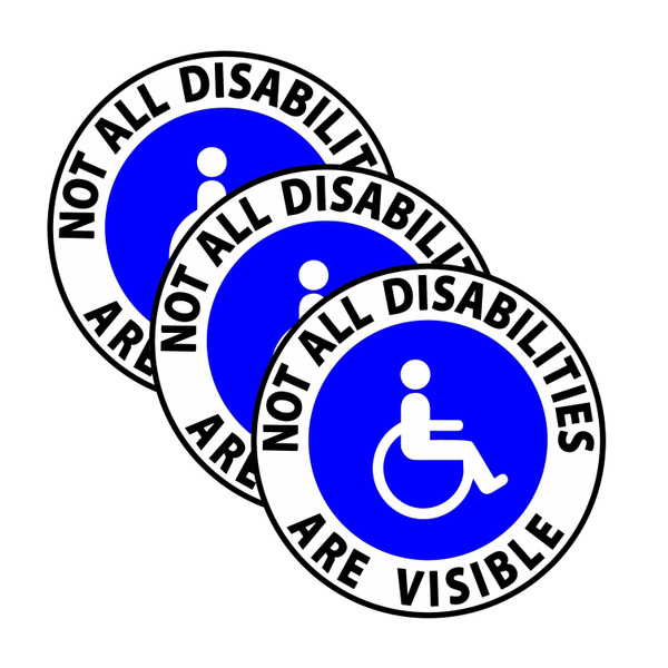 3X Not All Disabilities Are Visible Handicap Sticker Vinyl Decal | Wish