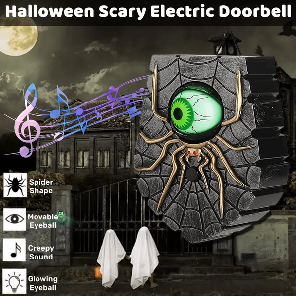 Halloween Creative Horror Spider Doorbell, Ghost One-Eyed Scary Spider ...