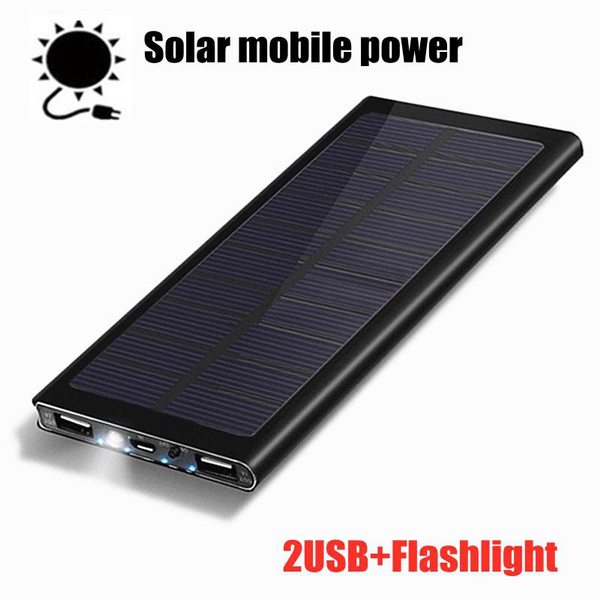 Solar 15000mah Power Bank External Battery 2 USB LED Powerbank Portable ...