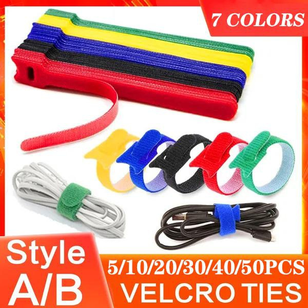 Durable And Soft Nylon Strap Reusable Velcro Cable Ties Organizer Tool ...