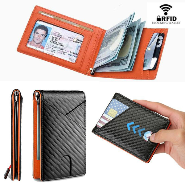 RFID Blocking Wallets for Men Women Slim Genuine Leather Bank Card ...