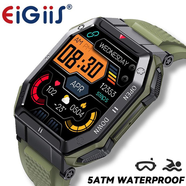 EIGIIS Military Smart Watch for Men Outdoor Tactical Sports Smartwatch ...