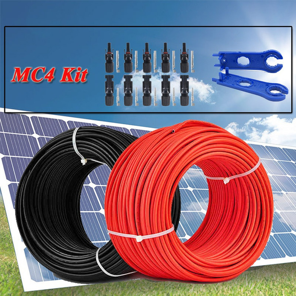 12AWG Solar PV Wire Cable with 5 Pairs Connectors for Panel Solar - 5M ...