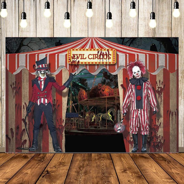 Cirque Horror Photography Background with Table Cover, Room Decoration ...