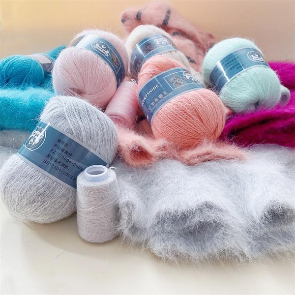5pcs/lot Cashmere Soft Mink Velvet Wool Yarn for Hand Knitting Long Plush Wool Crochet Yarns For ...