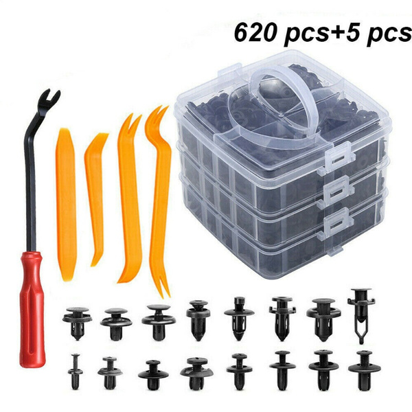 625pcs Car Plastic Push Pin Rivet Trim Clips Panel Fasteners Interior ...