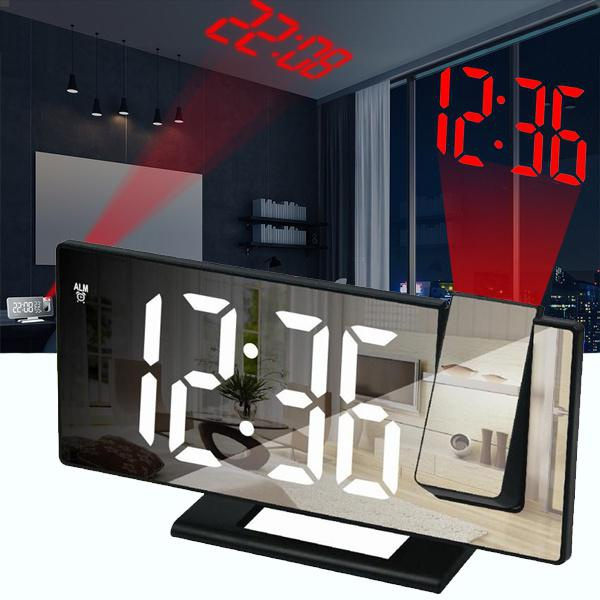 Wireless Projection Alarm Clock LED Large Display Temperature ...