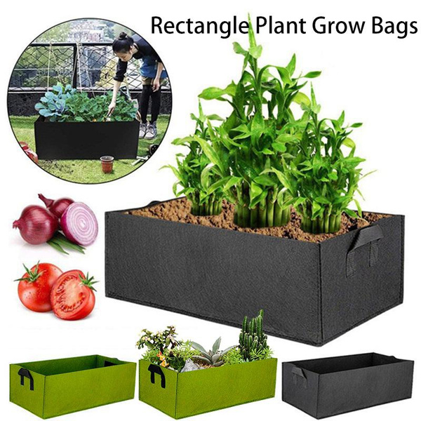Rectangle Felt Plant Grow Bag Non-Woven Fabric Planting Nursery Pot ...