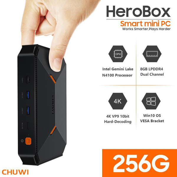 CHUWI HeroBox Mini PC Computer 8GB+256GB Intel N4100 CPU Windows10 ...