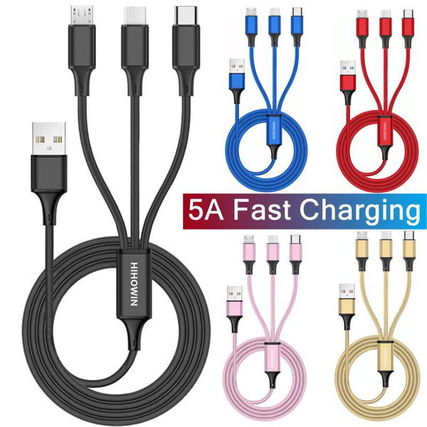 Multi-Function 5A Fast Charger Cable Universal 3 in 1 Multi USB ... Multi-Function 5A Fast Charger Cable Universal 3 in 1 Multi USB ...