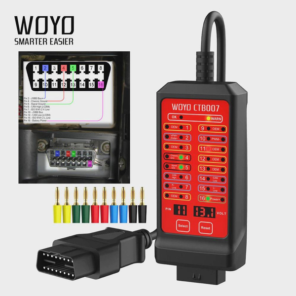 WOYO Car CAN Pinout Box Test Breakout Settings Diagnostic Tool OBD2 ...