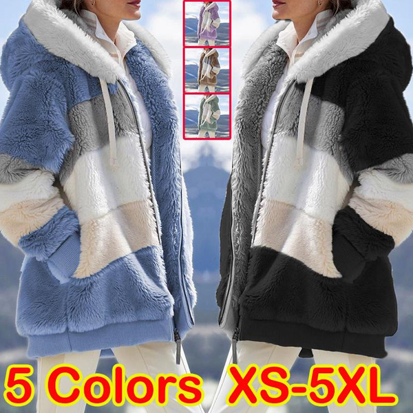 Fashion Women's Lightweight Warm Jackets Fluffy Faux Fur Winter Coats ...