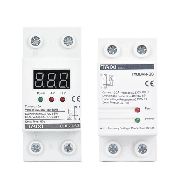 Digital Display Breaker Rail Automatic Recovery Voltage Relay 220V ...