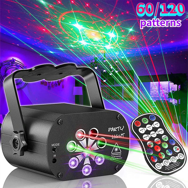 Upgrade 120/60 Patterns 5D Laser Stage Light RGB LED USB Projector ...