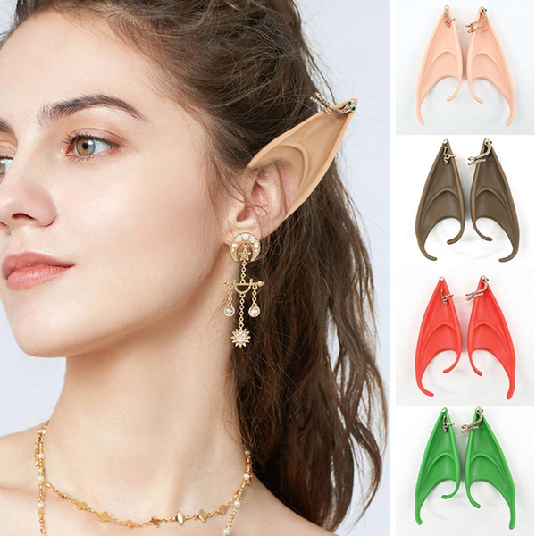 Goblin Ears Elf Ears with snake Halloween Soft Harmless False Ears ...