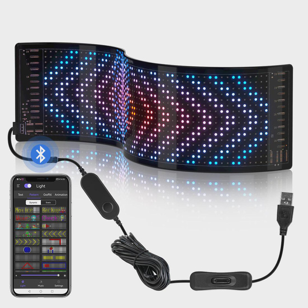 LED Matrix Pixel Panel Bluetooth APP USB 5V Flexible Addressable RGB ...
